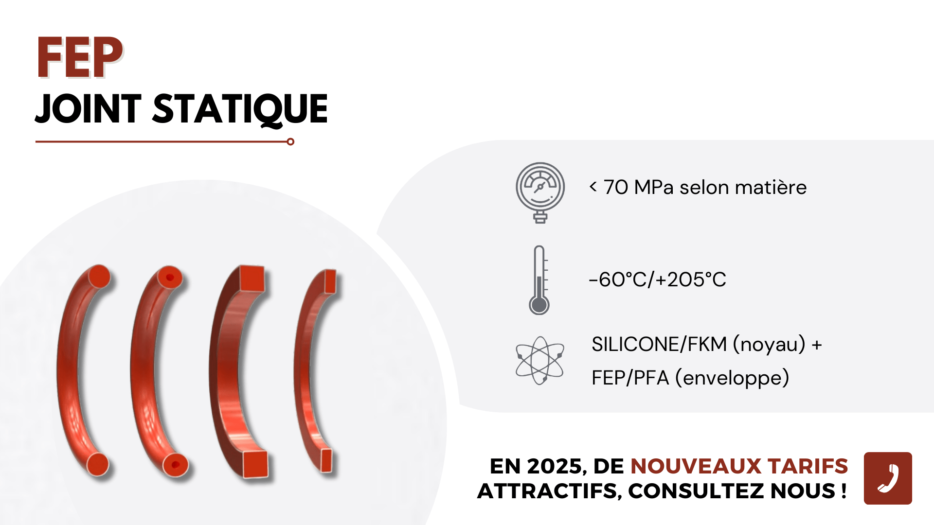 Joints FEP : Haute résistance chimique et thermique